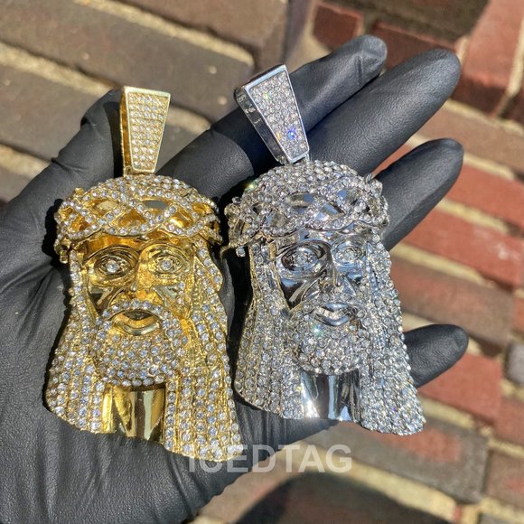Accessories | Hip Hop Gold White Gold Plated Religious Jumbo Christ ...